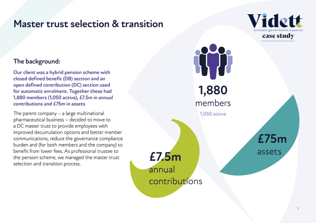 Master trust transitions – Vidett
